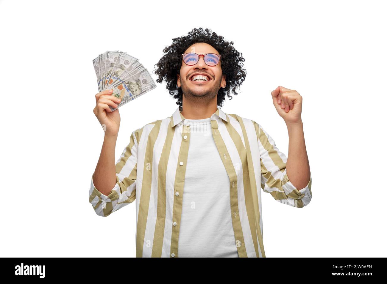Person celebrating prize hi-res stock photography and images - Alamy
