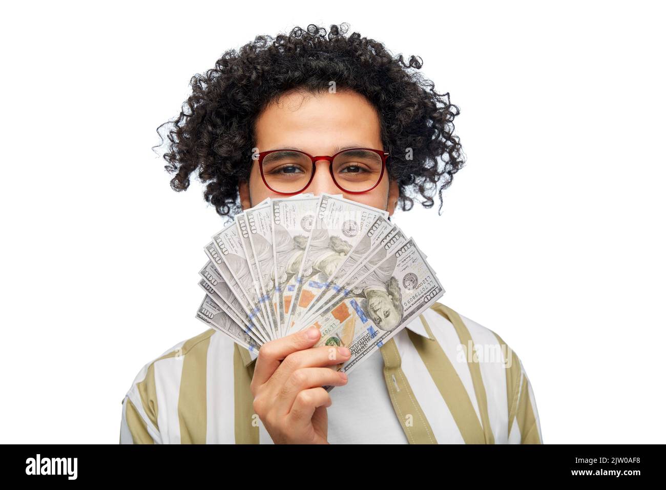 happy man with dollar money Stock Photo - Alamy