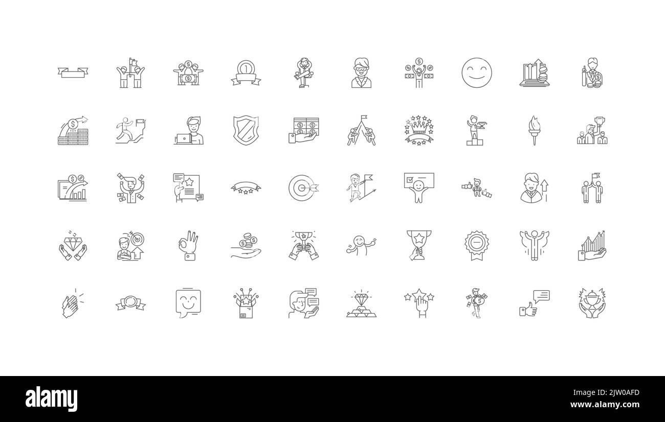 Success ideas, linear icons, line signs set, vector collection Stock ...