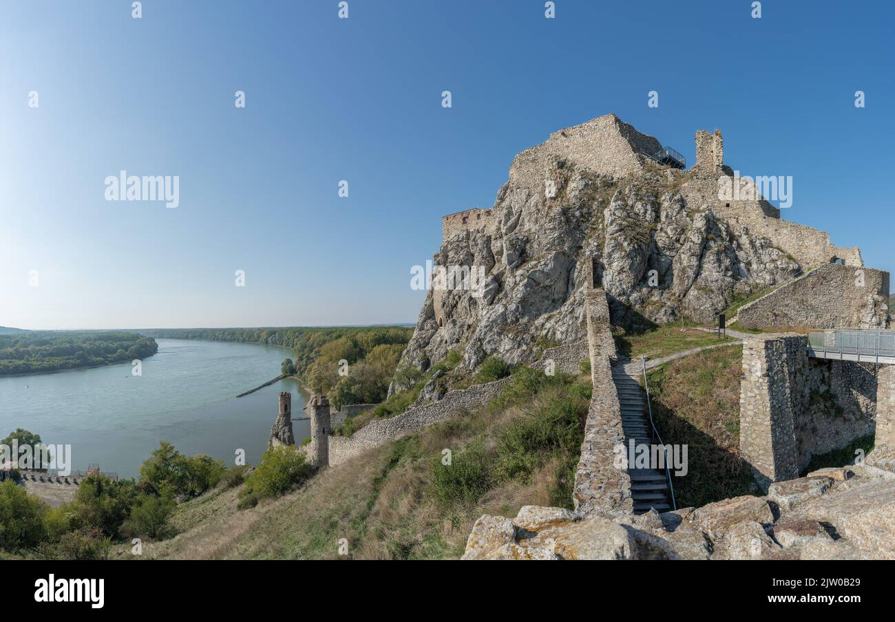 Upper Castle and Southern Fortifications of Devin Castle - Bratislava, Slovakia Stock Photo - Alamy