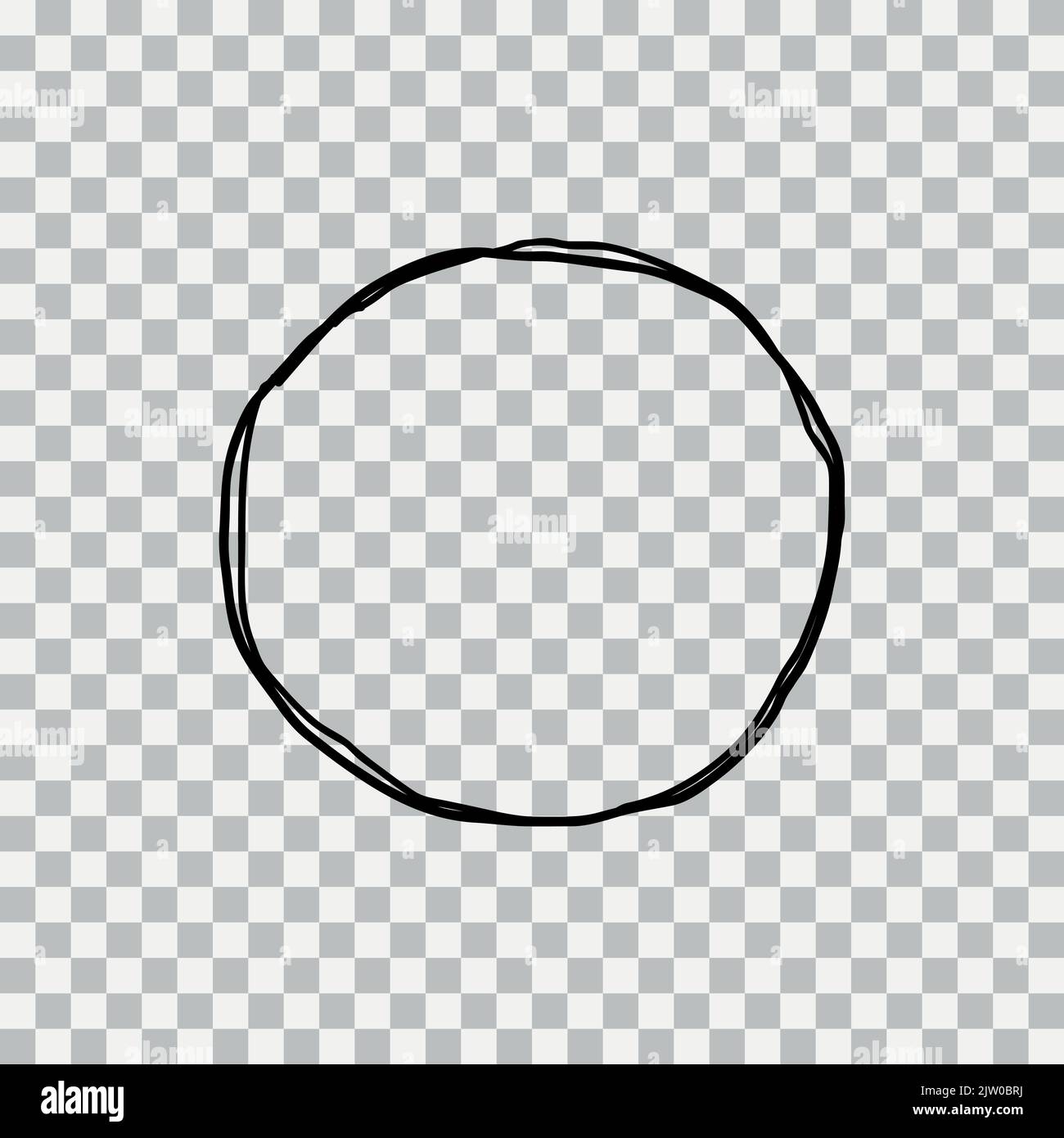 Hand drawn sketched circle frame isolated on transparent background ...