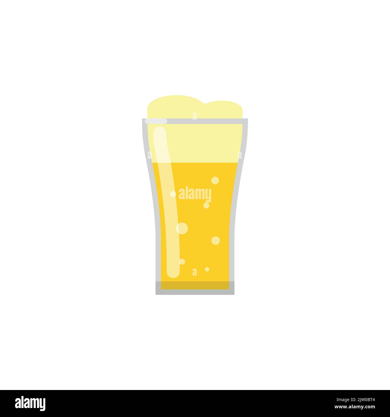 Colorful flat beer in glass isolated on white background Stock Vector ...