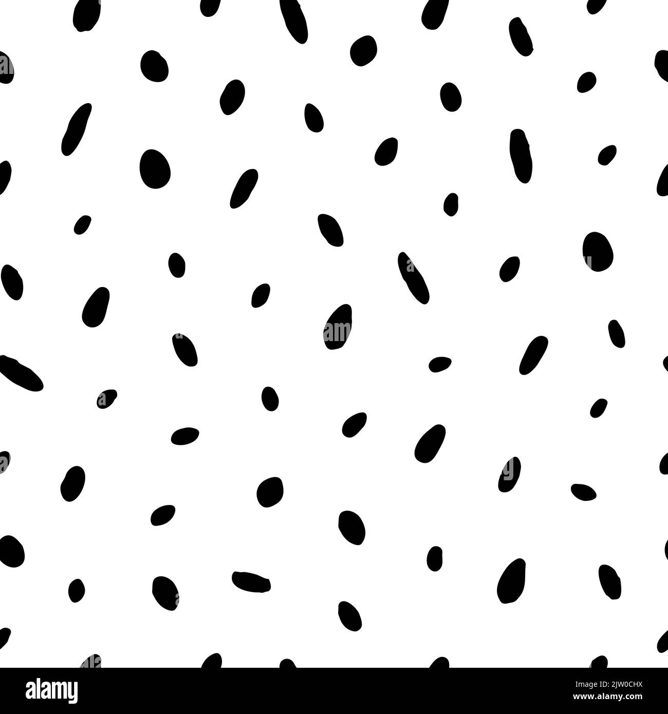 Black and white seamless pattern with hand drawn dots Stock Vector ...