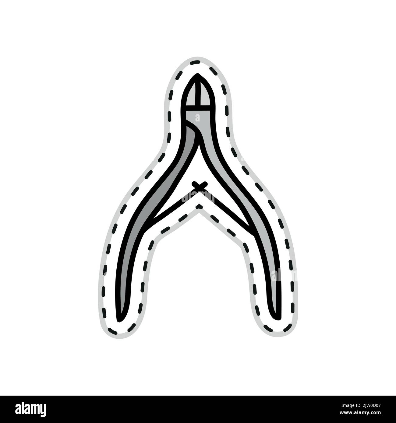 Cute doodle sticker with nail scissors isolated on white background ...