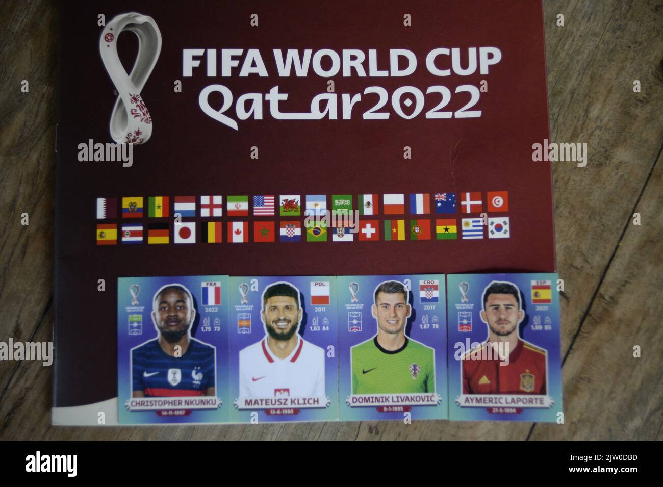 Rio de Janeiro-Brazil August 31, 2022, sticker album of soccer players ...