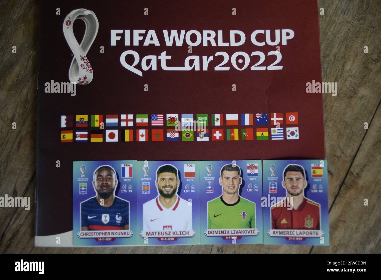 Rio de Janeiro-Brazil August 31, 2022, sticker album of soccer players ...