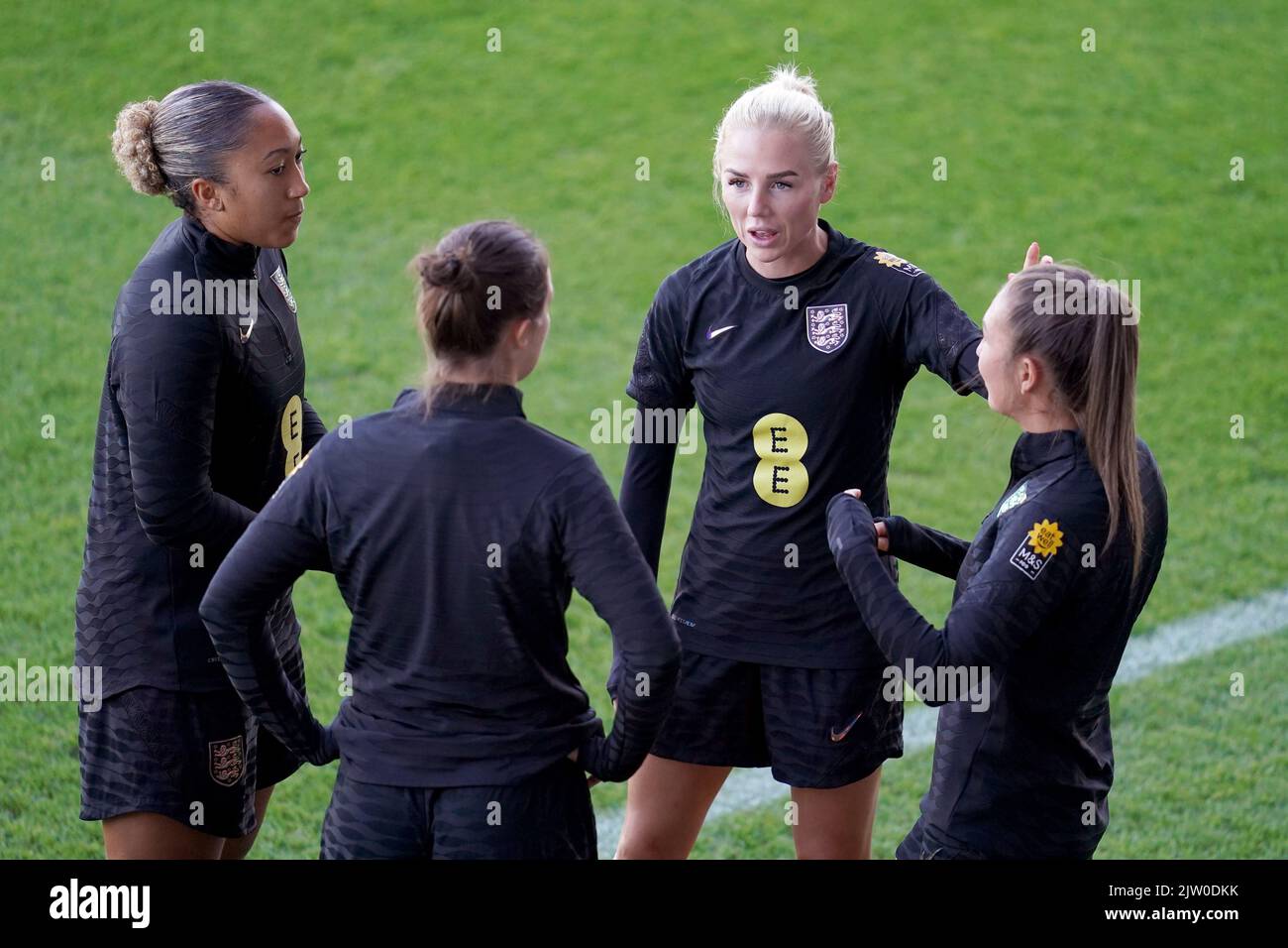 England's Lauren James, (left) and Alex Greenwood during a training ...