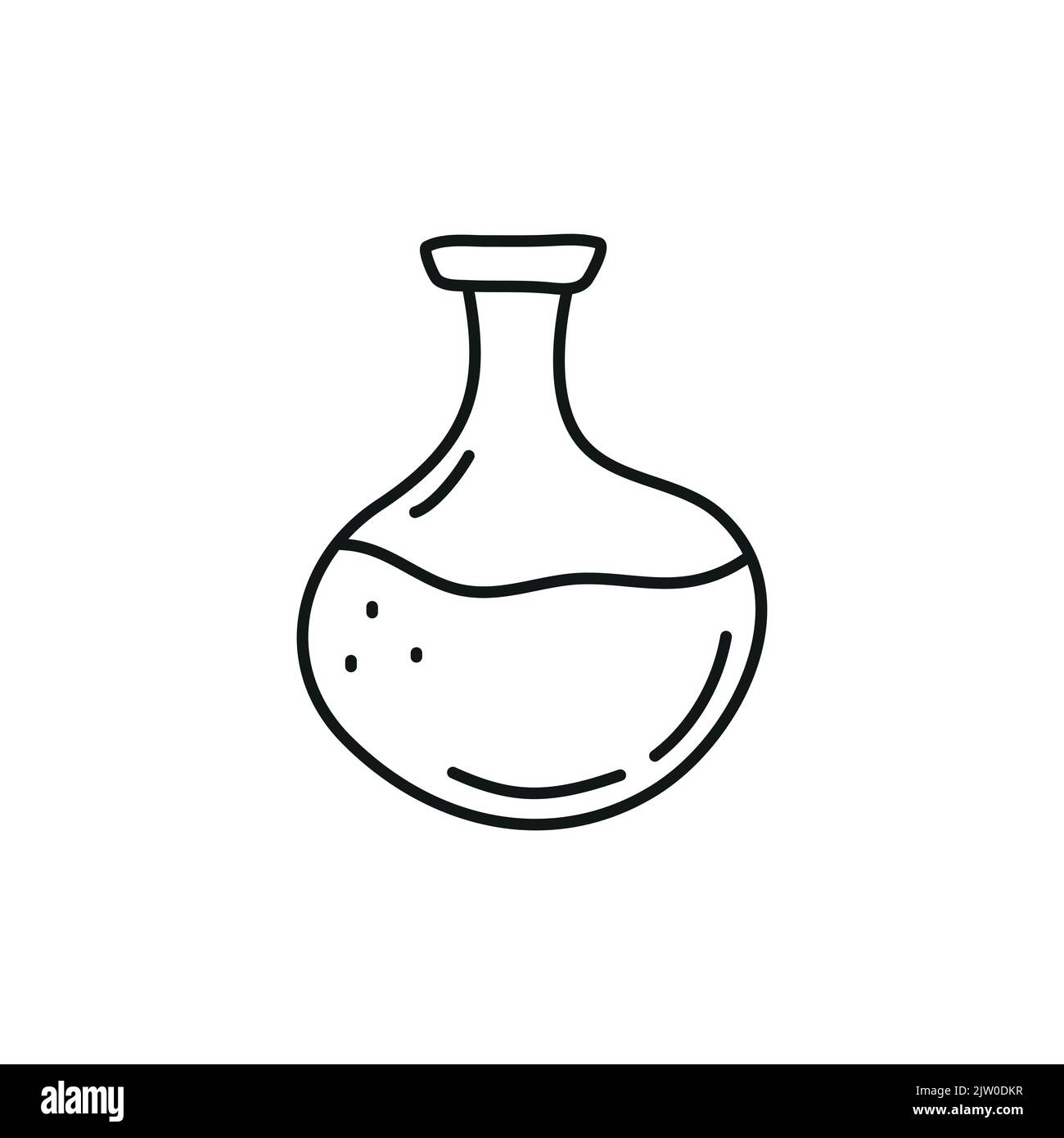 Black outline lab flask hi-res stock photography and images - Alamy