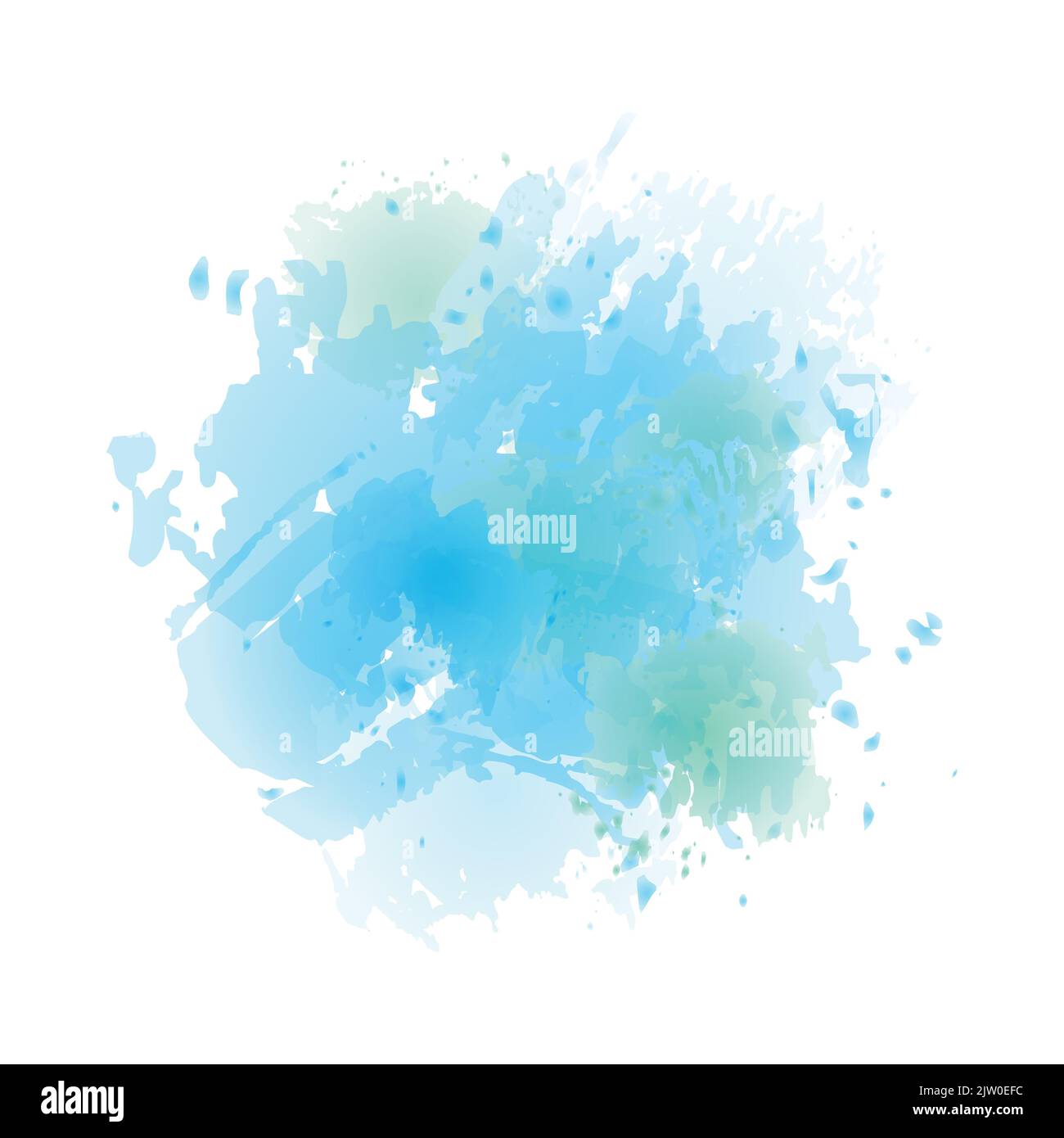 Vector watercolor splash in light blue colors isolated on white ...