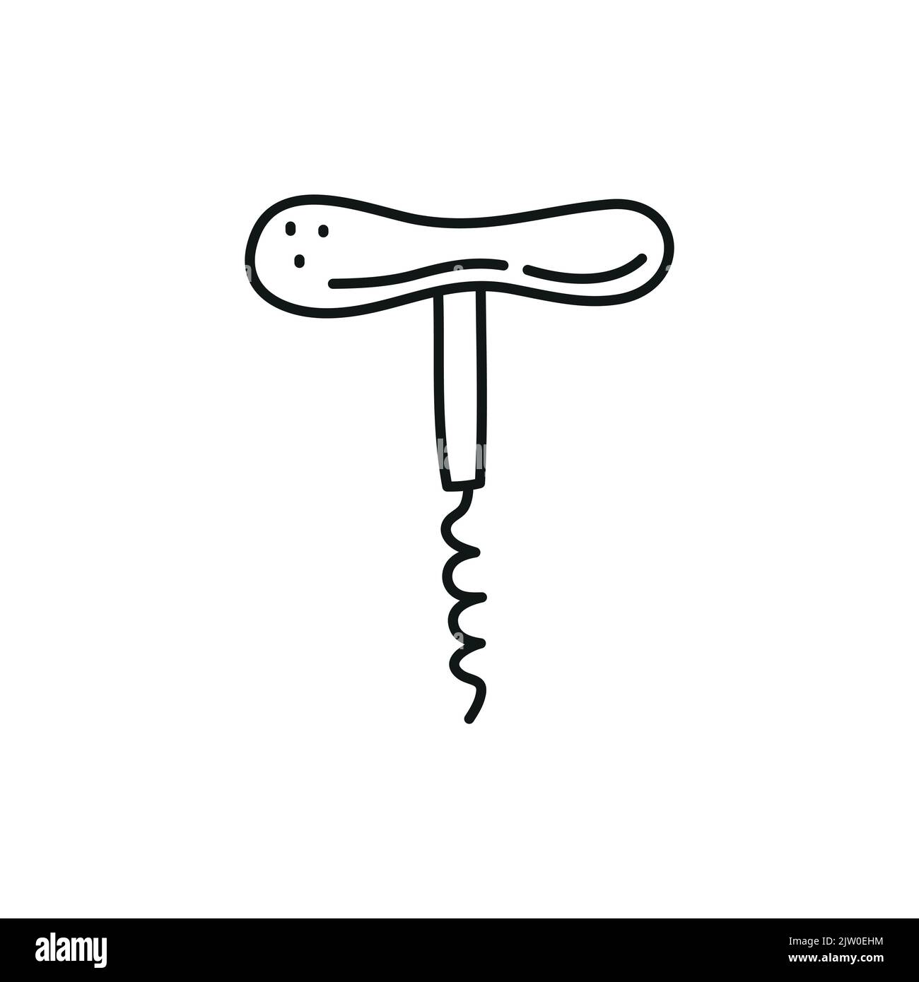 Doodle outline corkscrew icon isolated on white background Stock Vector Image & Art - Alamy