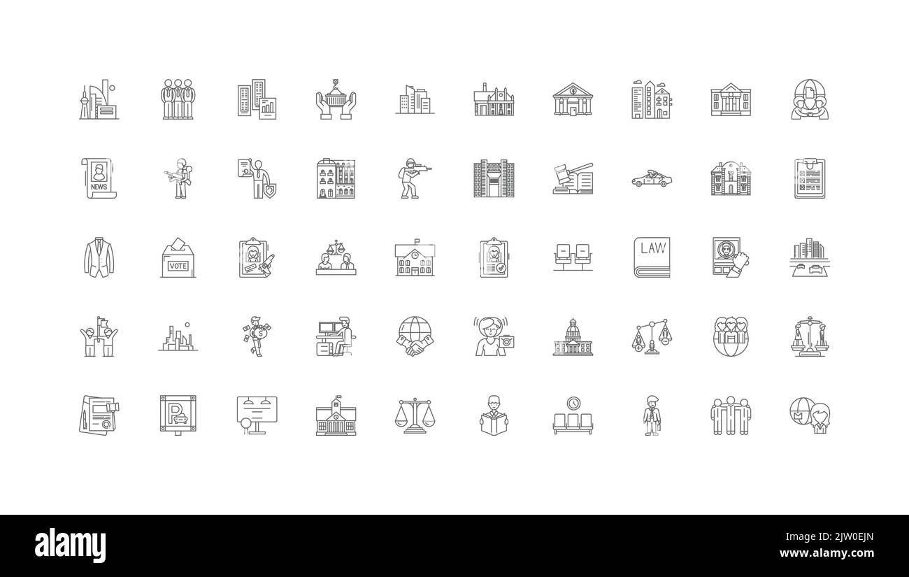 Government Ideas Linear Icons Line Signs Set Vector Collection Stock Vector Image And Art Alamy
