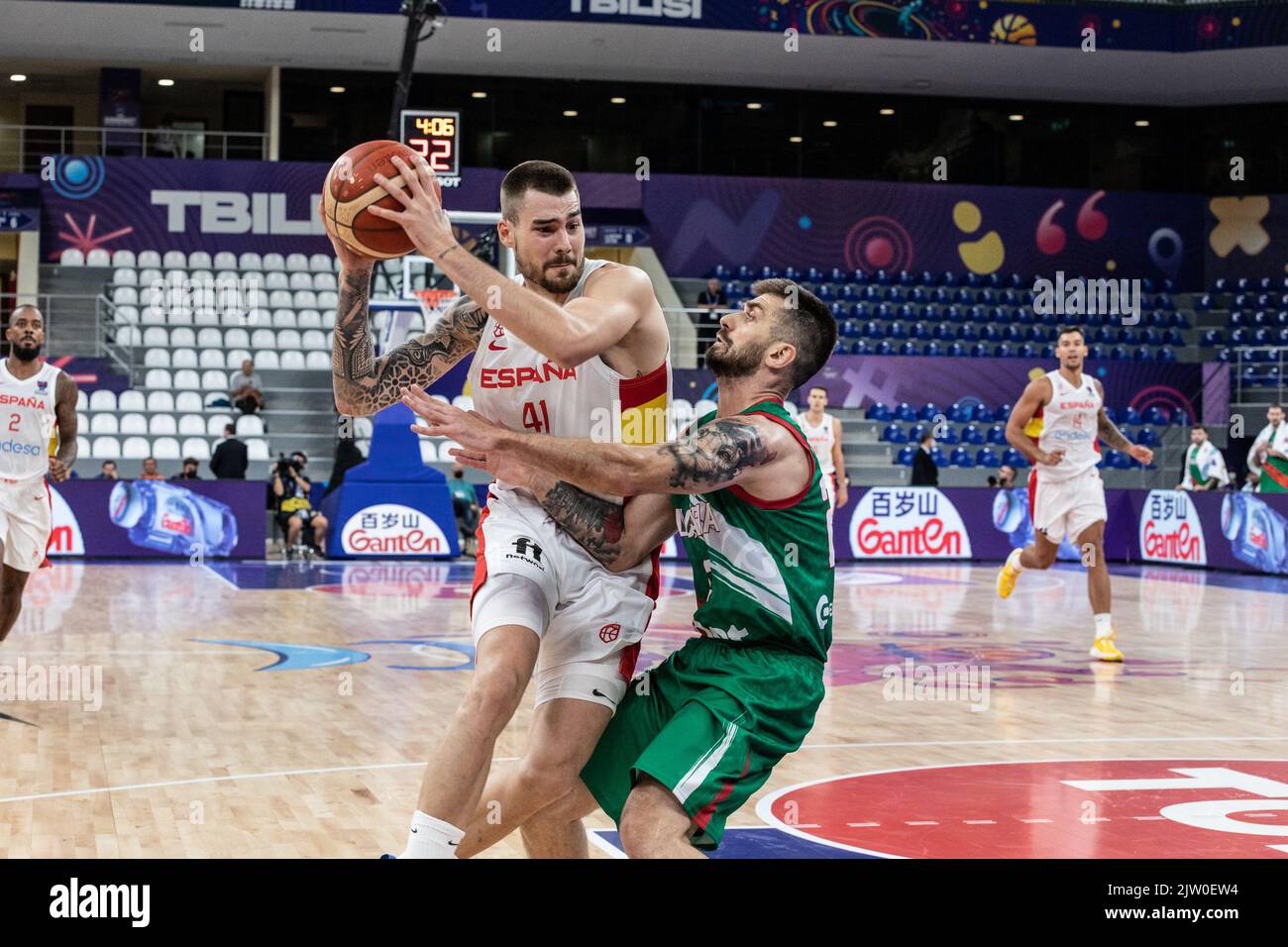 Alberto Diaz of Spain in action during Day 1 Group A of the FIBA ...