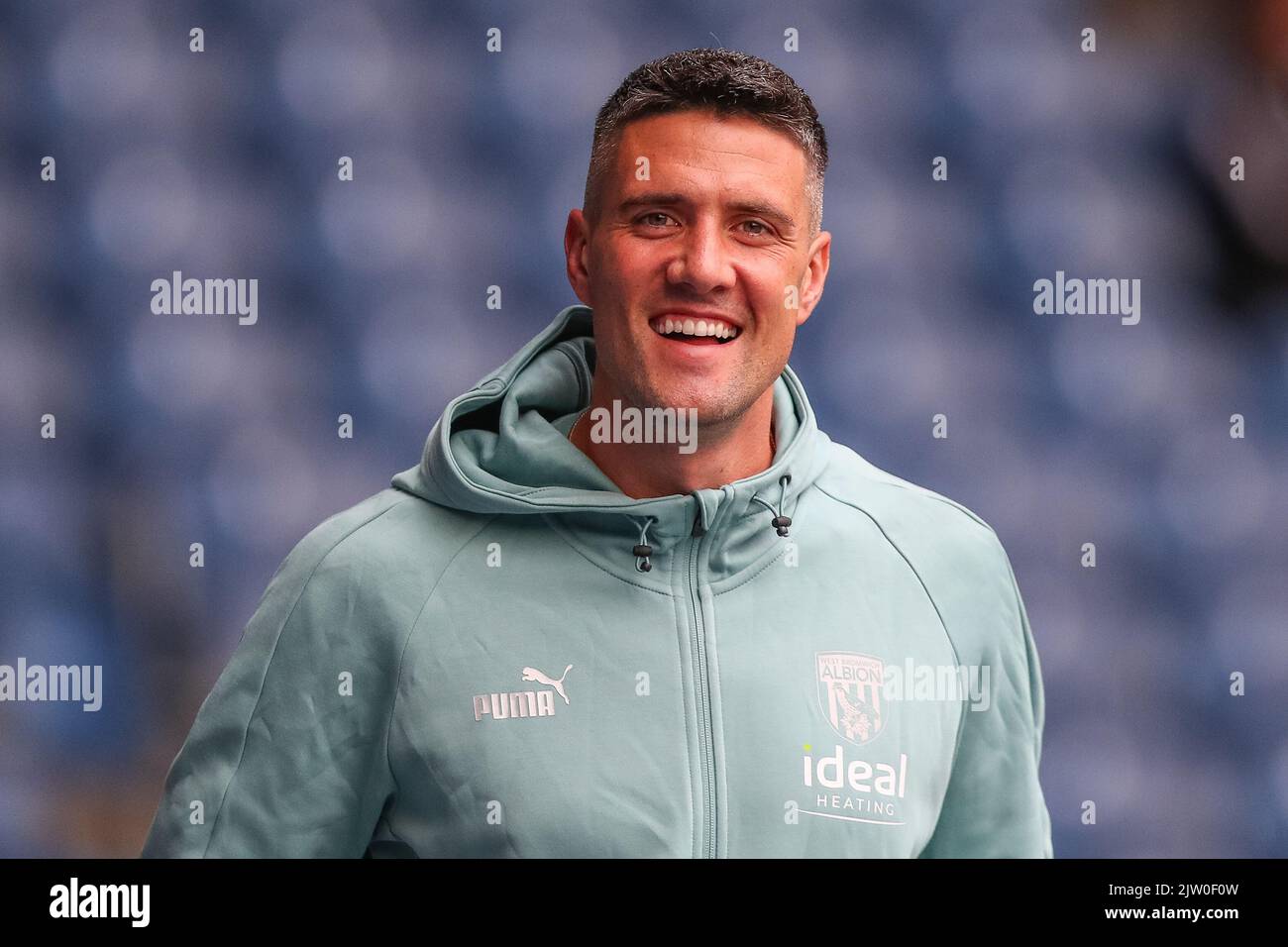 Martin Kelly of West Bromwich Albion arrives at the game ahead of the ...