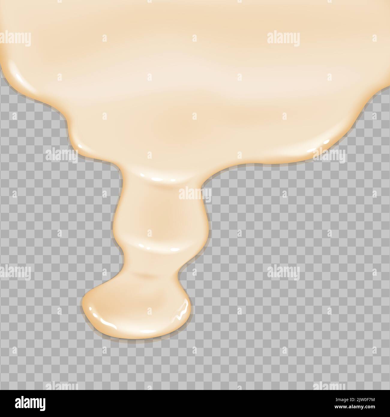 Spreading cheese, cream, milk, cream or yogurt.Flowing realistic liquid ...