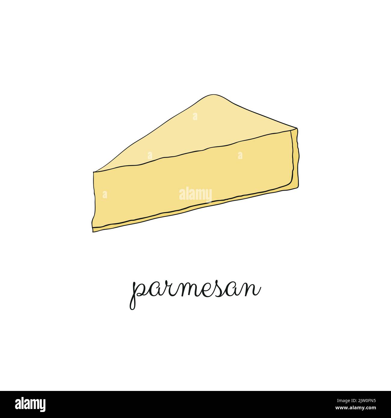 Hand drawn parmesan cheese isolated on white background Stock Vector ...