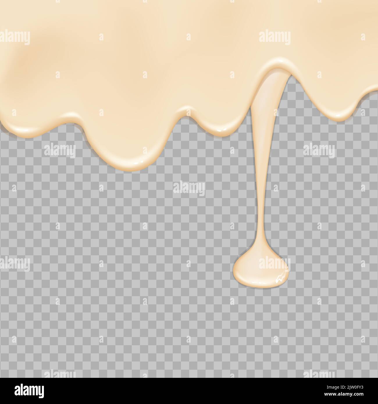 Spreading cheese, cream, milk, cream or yogurt.Flowing realistic liquid ...