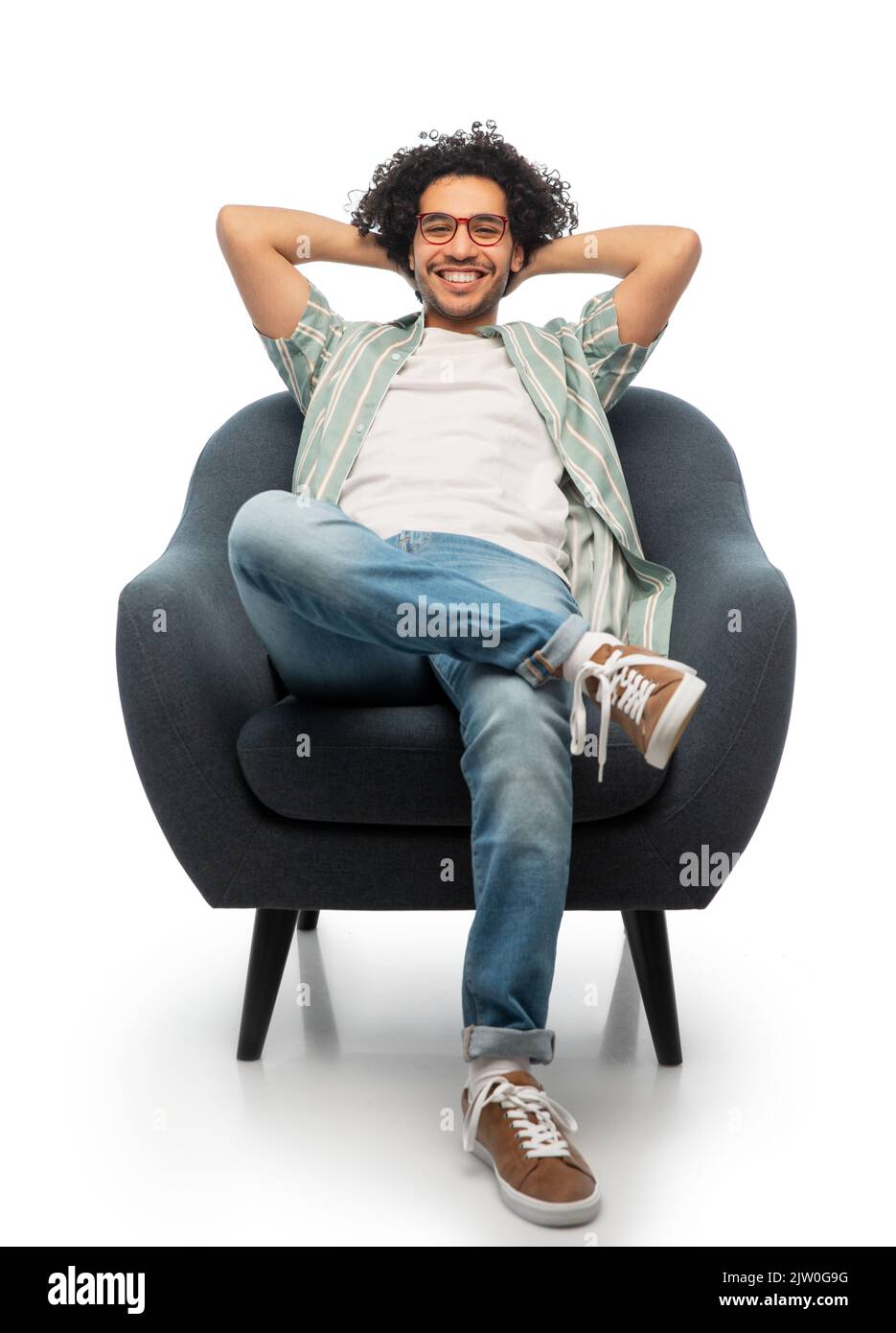Jeans clothes chair Cut Out Stock Images & Pictures - Alamy