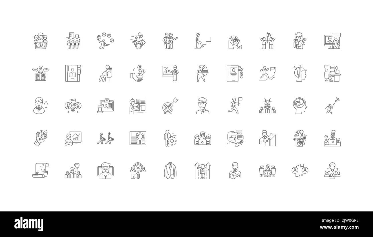Career ideas, linear icons, line signs set, vector collection Stock ...