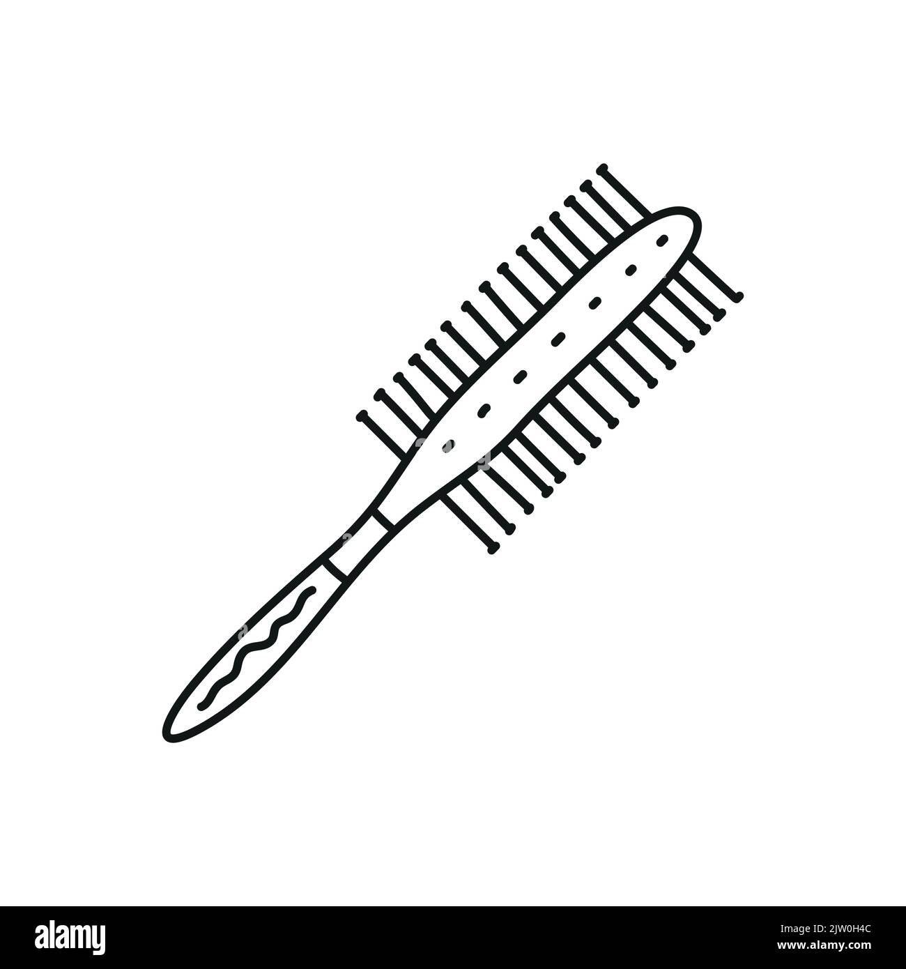 Simple outline doodle hair comb icon isolated on white background Stock ...
