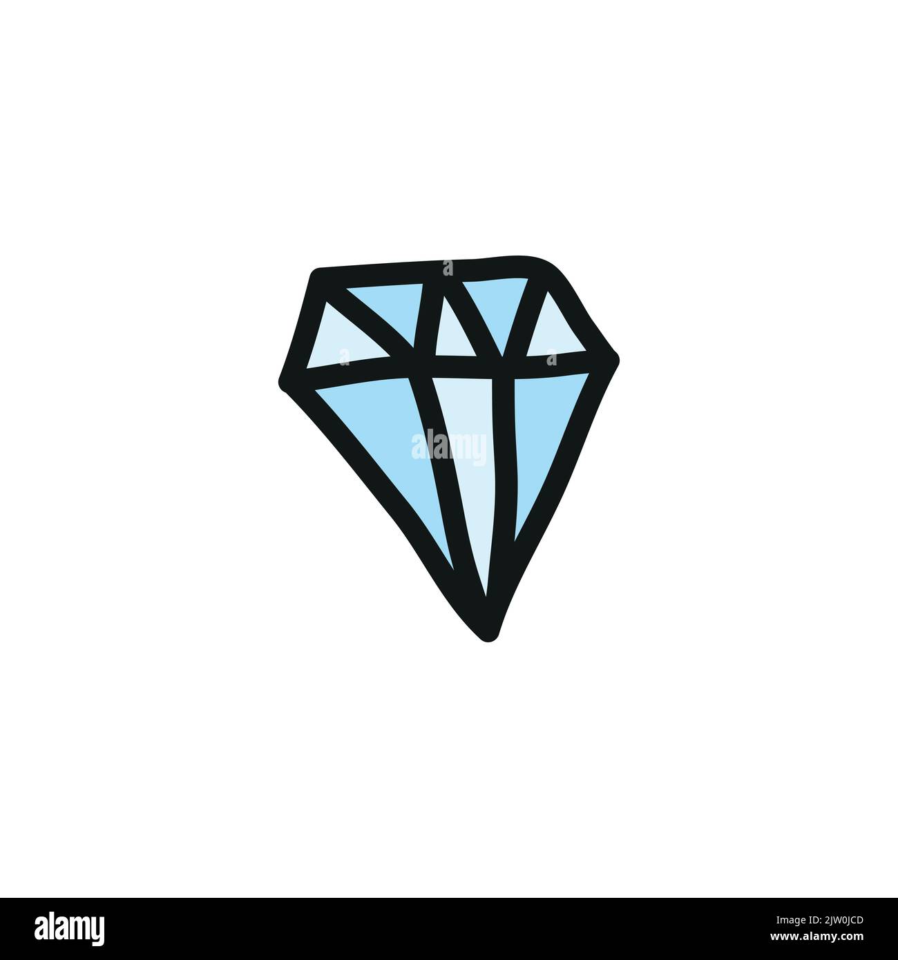 Doodle colored diamond isolated on white background Stock Vector Image ...