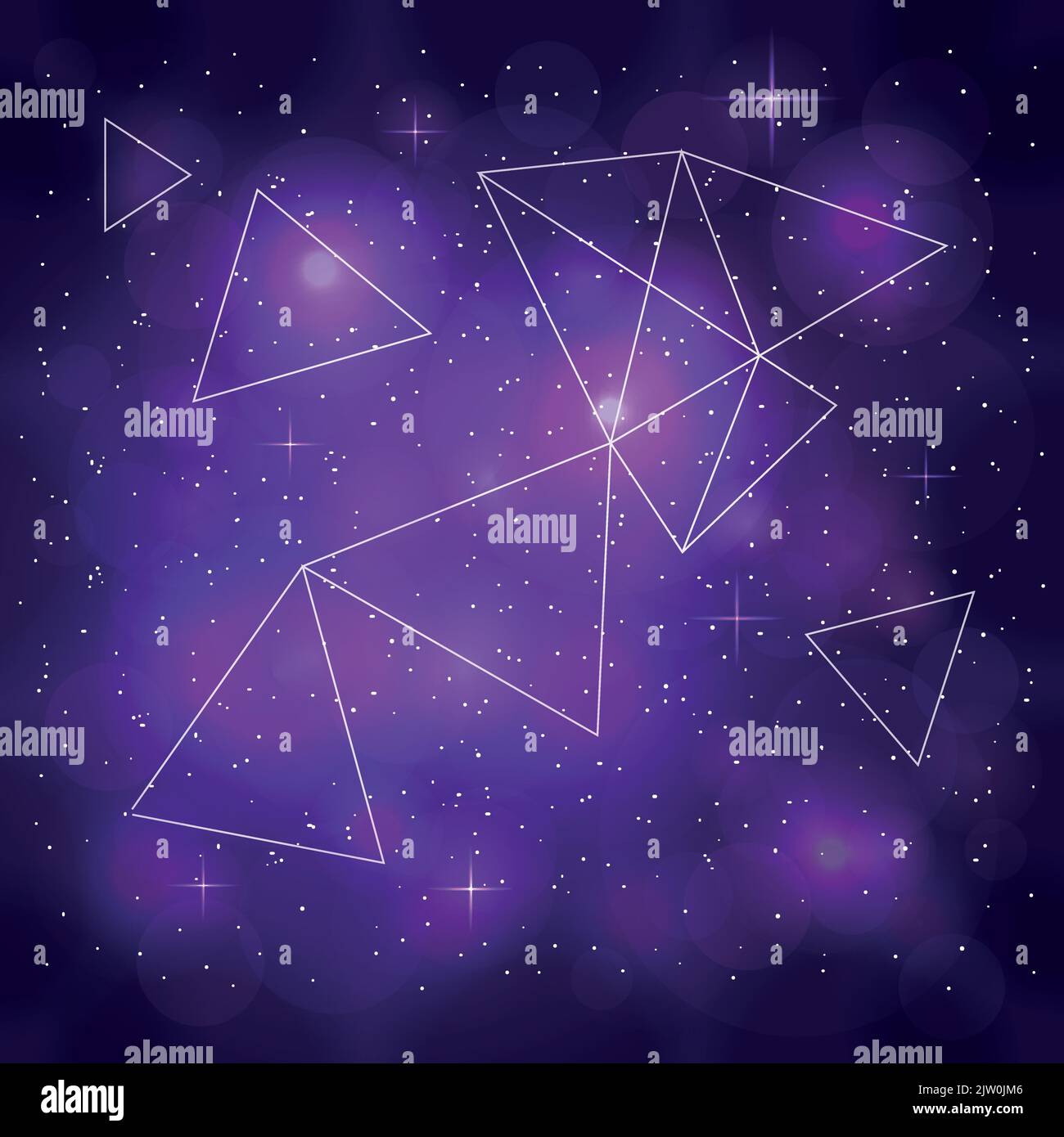 Violet outer space background with stars and triangles Stock Vector ...