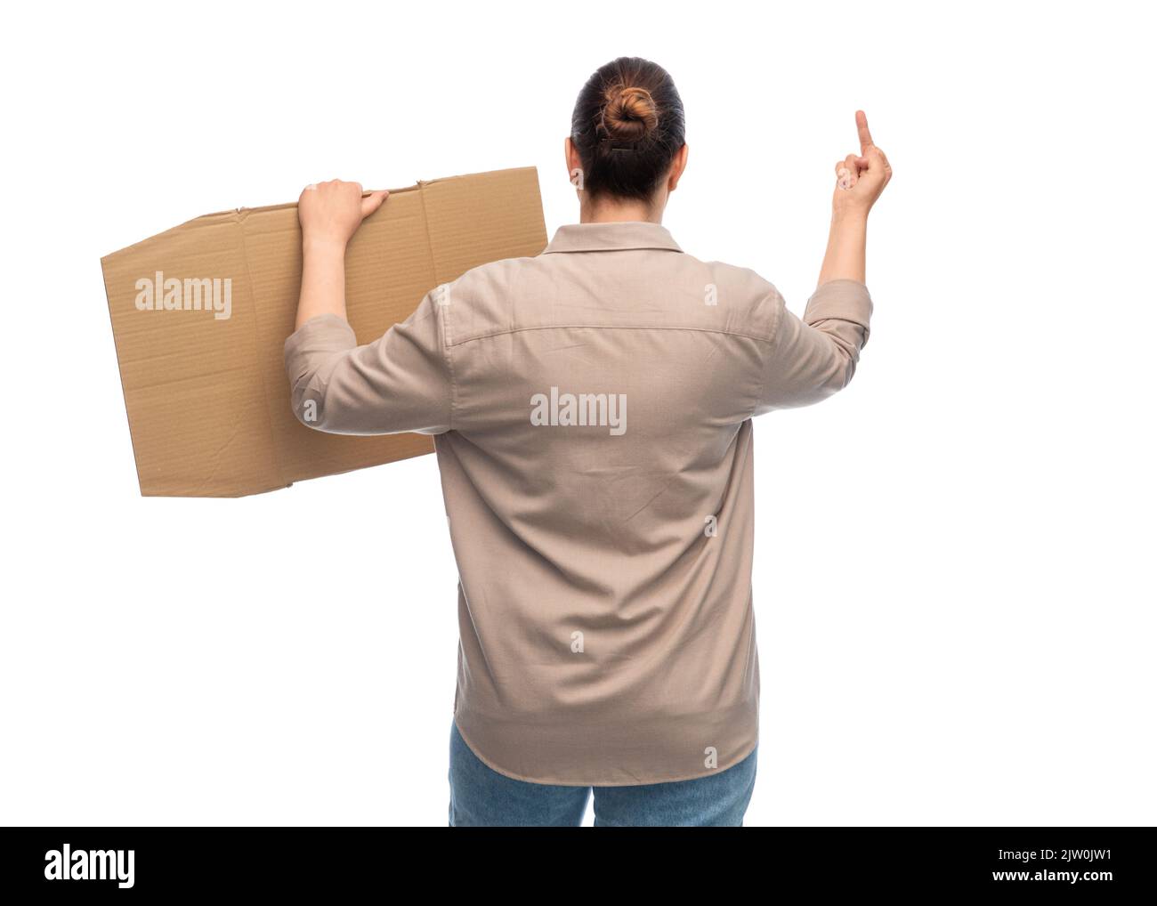 woman with poster protesting on demonstration Stock Photo - Alamy