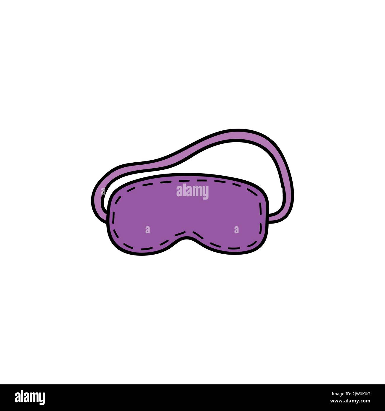 Doodle purple sleeping mask isolated on white background Stock Vector ...