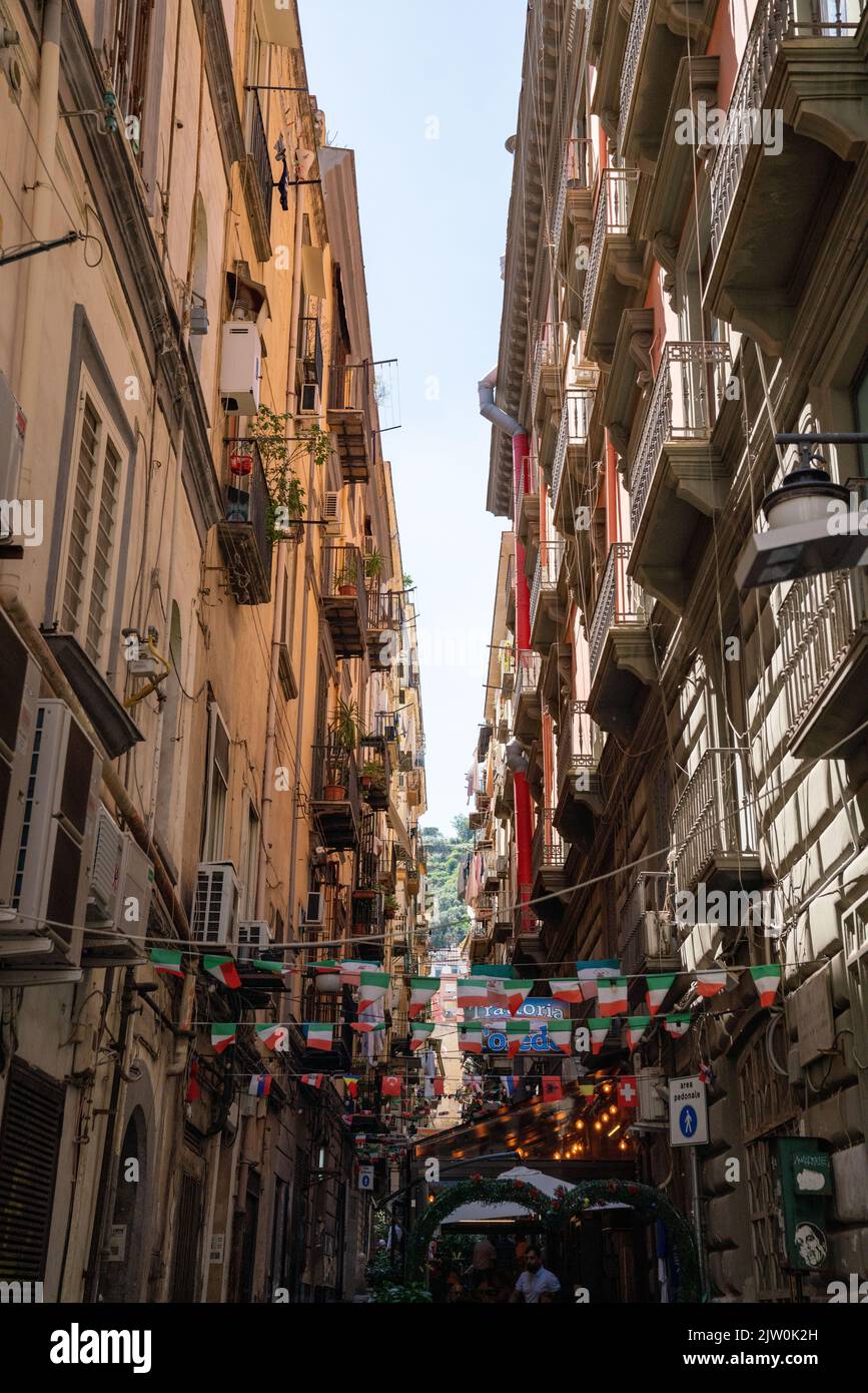 A low-angle view of modern buildings in Naples, Italy Stock Photo - Alamy