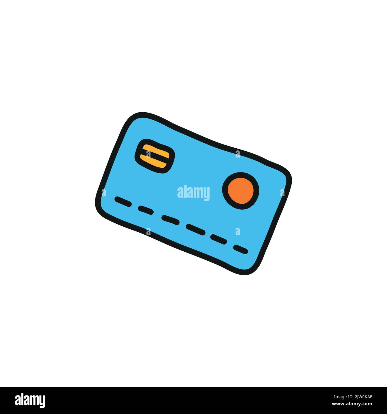 Doodle colored bank card isolated on white background Stock Vector ...