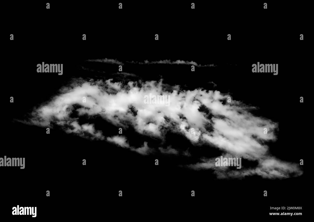 White Cloud Isolated on Black Background Stock Photo - Alamy