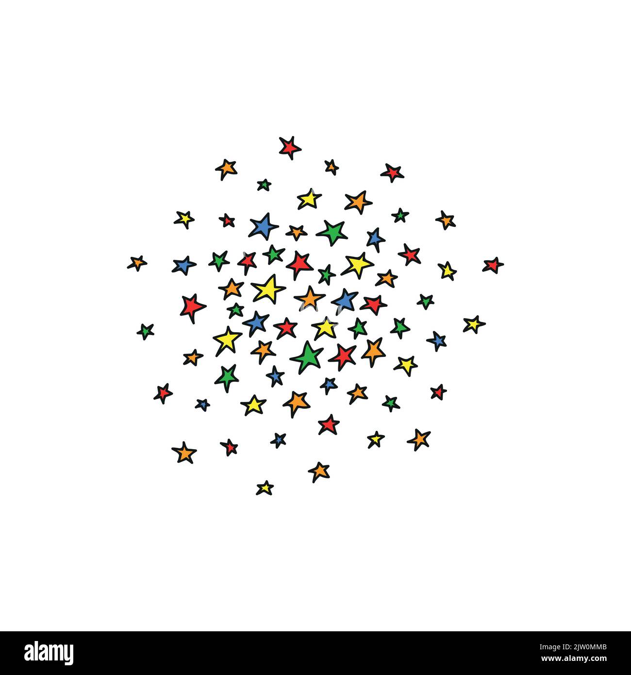 Doodle colored firework isolated on white background Stock Vector Image ...