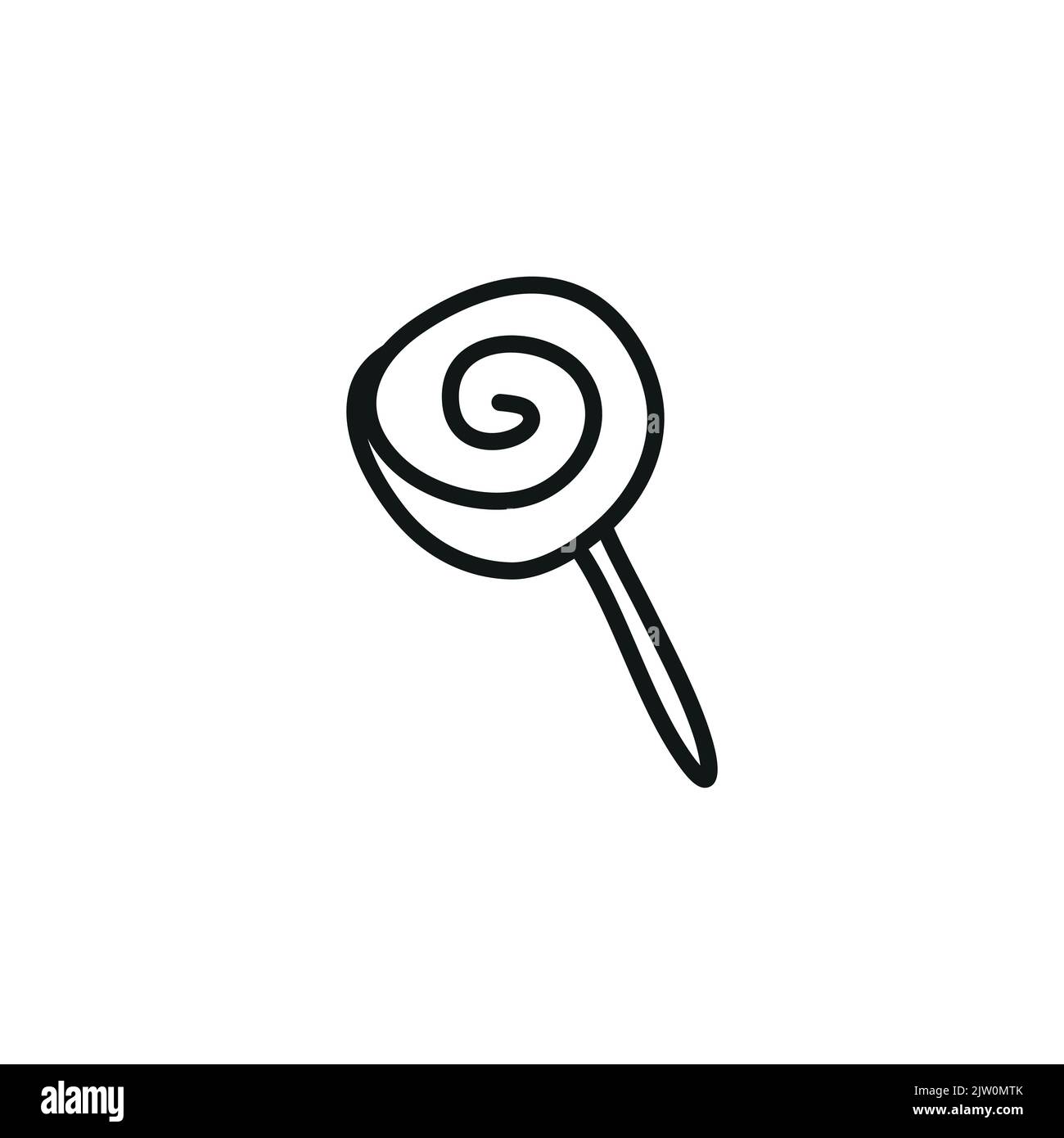 Doodle outline lollipop isolated on white background Stock Vector Image ...