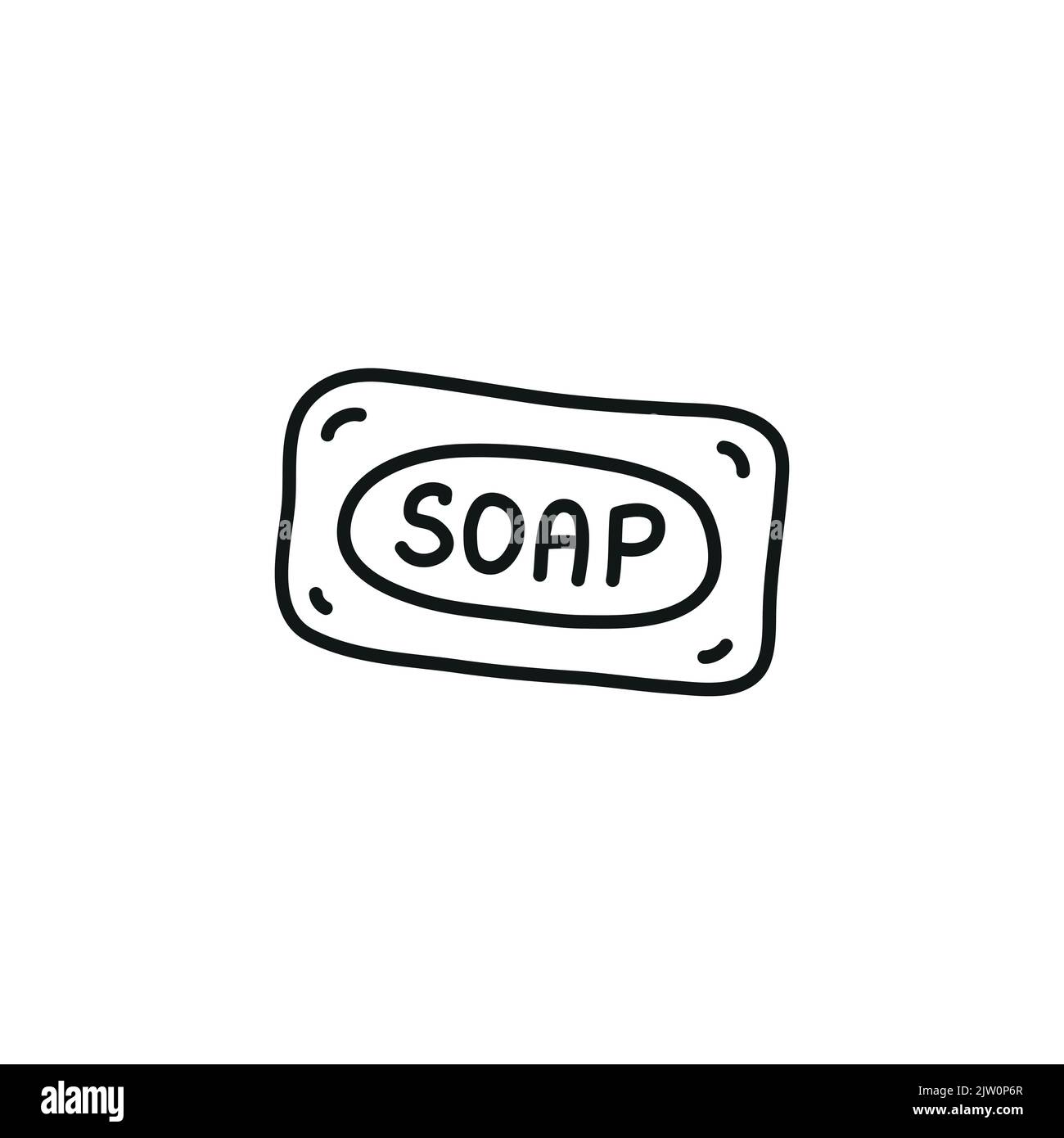 Doodle Outline Soap Bar Isolated On White Background Stock Vector Image And Art Alamy