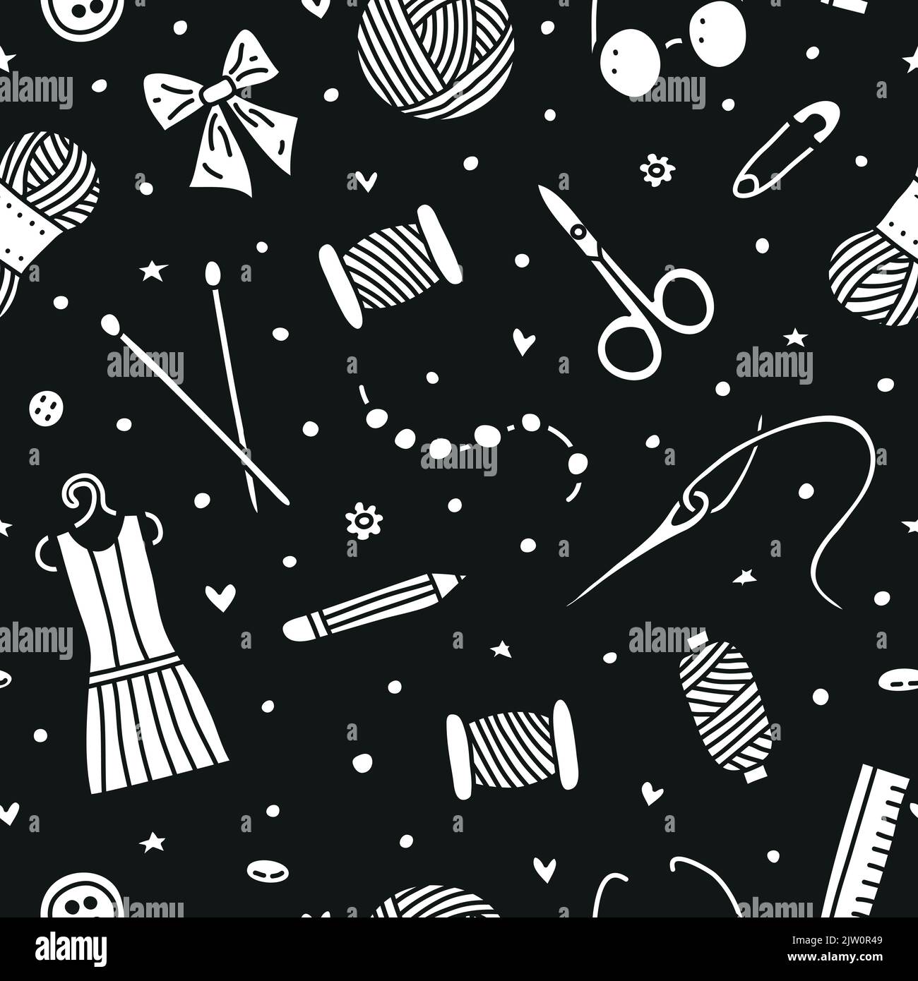 Black white knitting fabric Stock Vector Images - Alamy