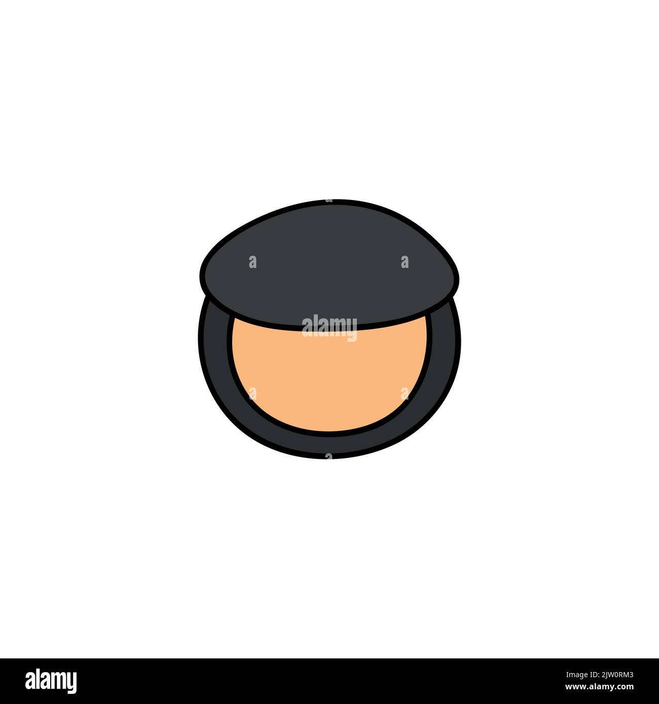 Doodle colored compact powder in case isolated on white background ...