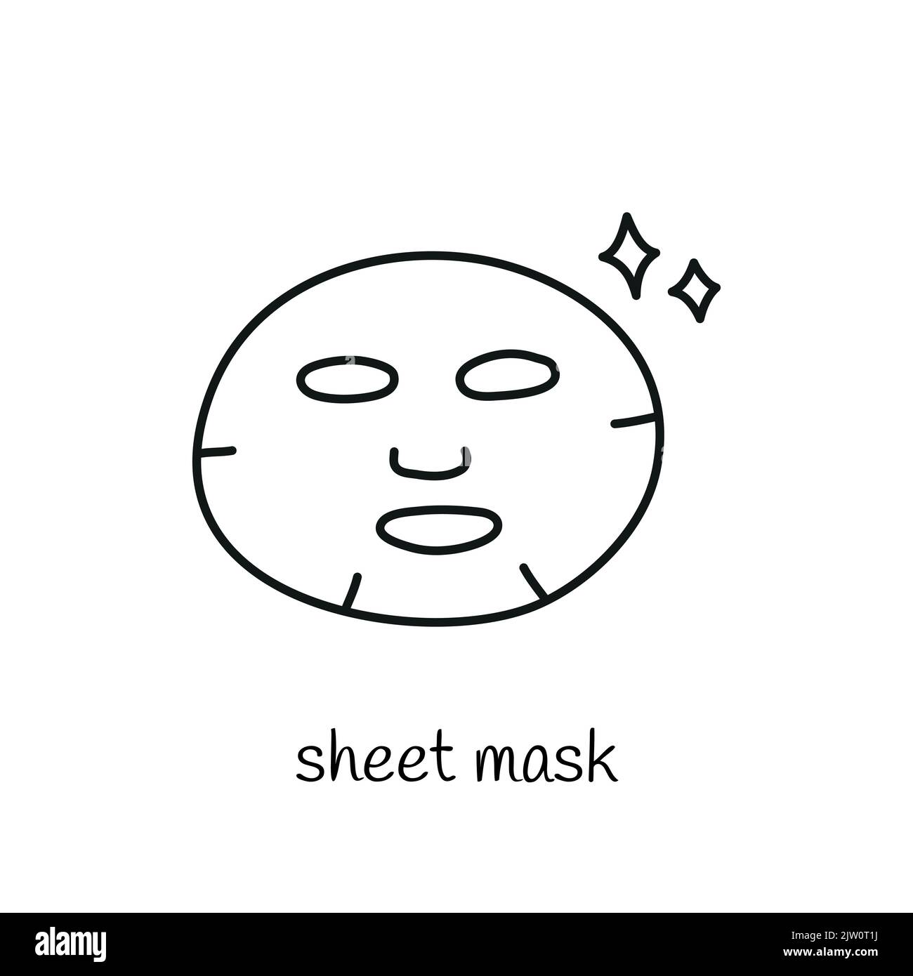 Doodle outline sheet mask isolated on white background Stock Vector ...