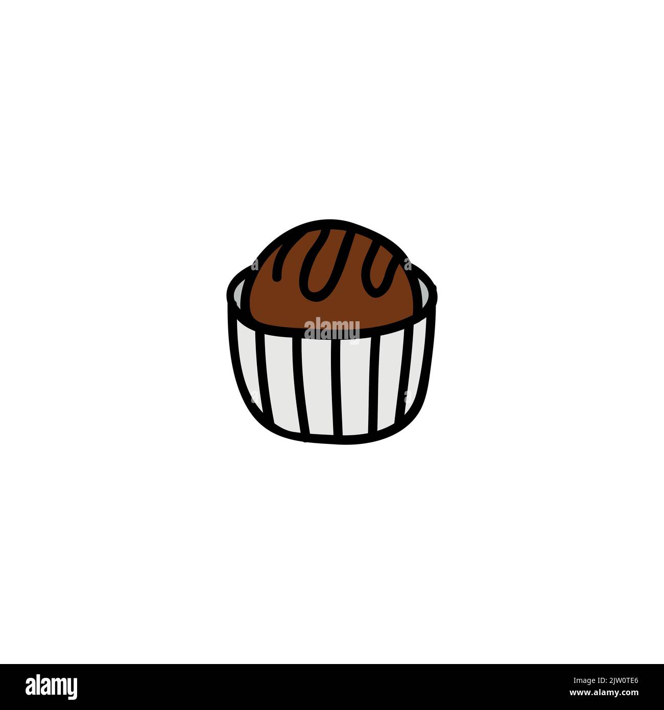 Doodle colored round chocolate candy isolated on white background Stock ...