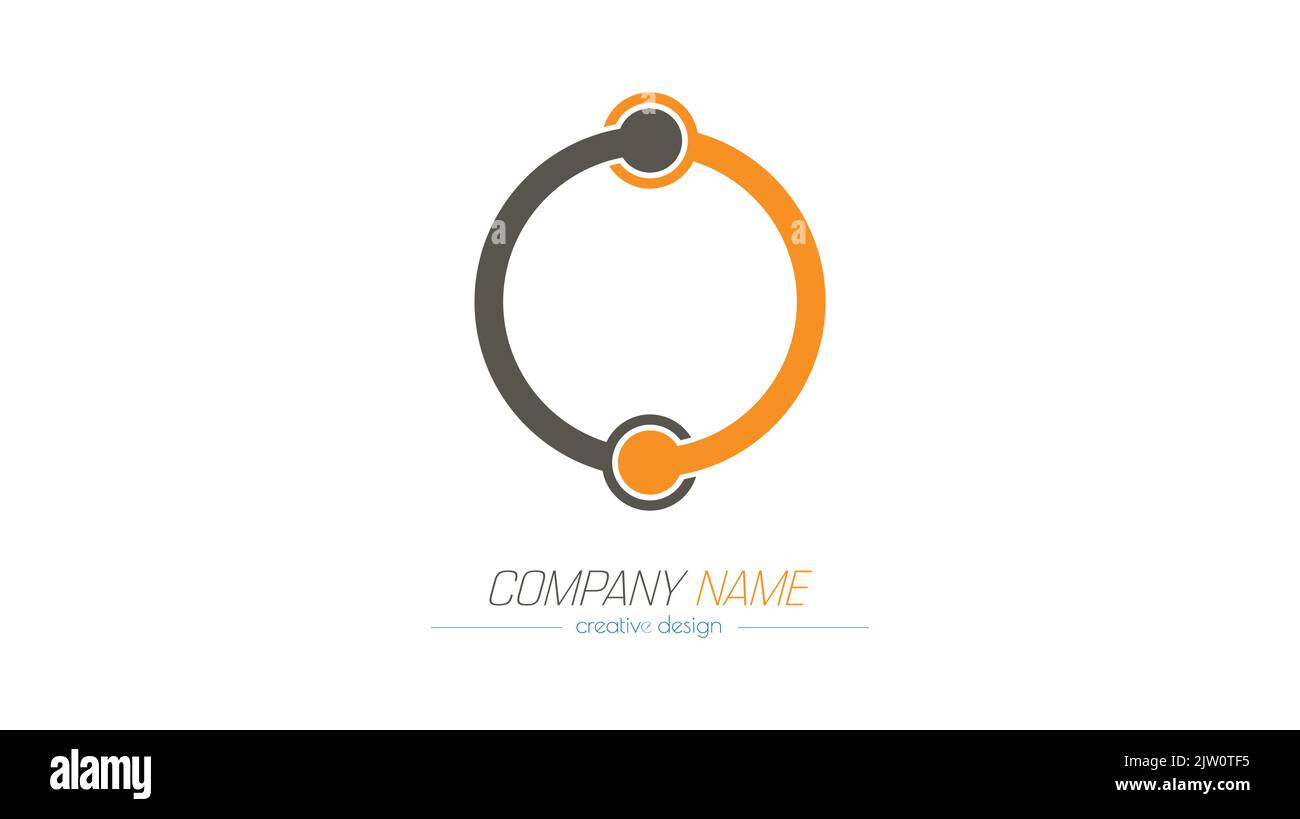 two parts of the line are connected in a circle . Logo template ...