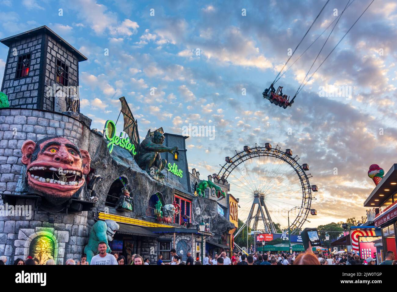 Wien, Vienna: Prater amusement park (Wurstelprater), Ferris Wheel ...
