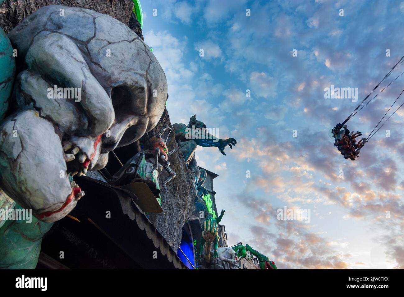 Wien, Vienna: Prater amusement park (Wurstelprater), figures at ...