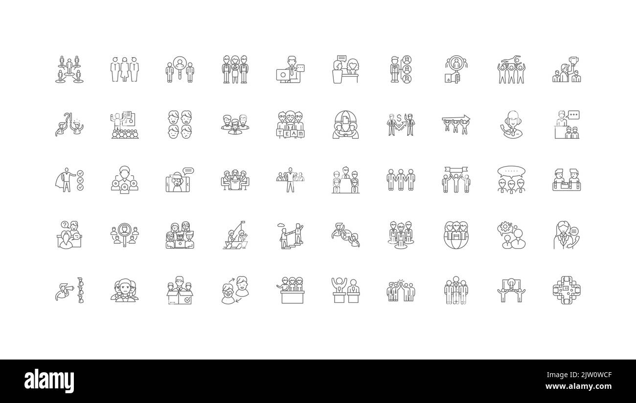 Staff ideas, linear icons, line signs set, vector collection Stock ...
