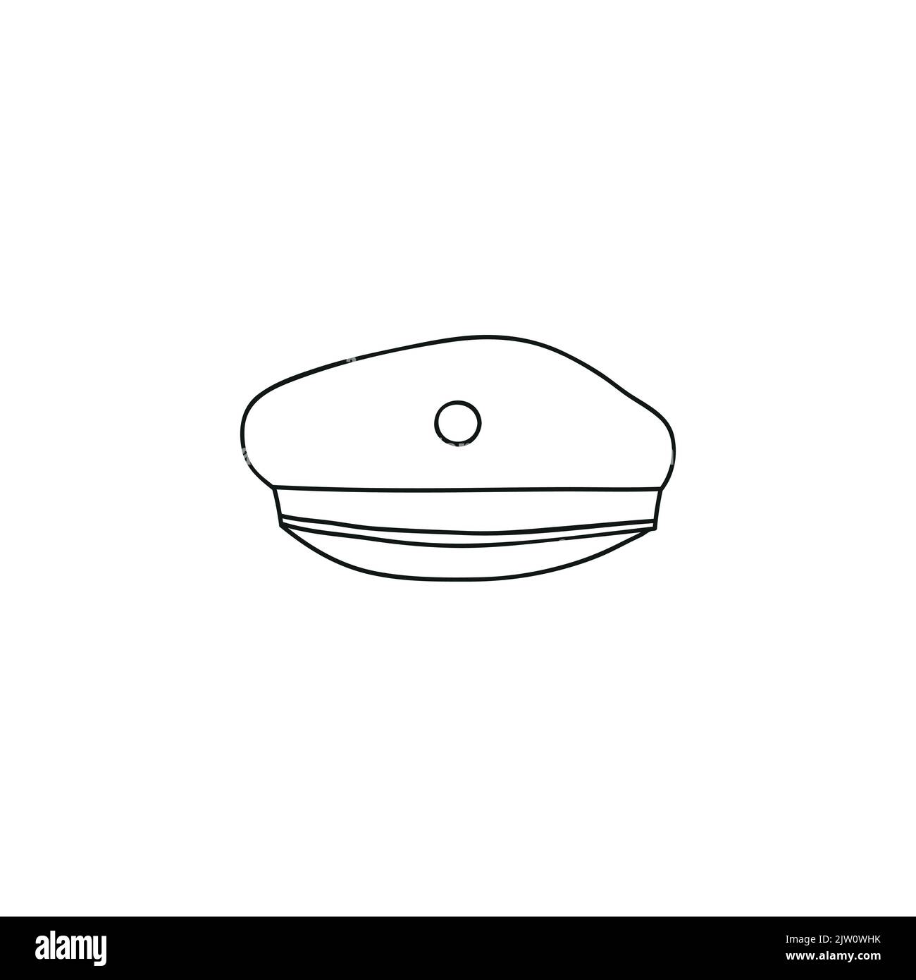 Hand drawn outline sailor cap icon isolated on white background Stock ...