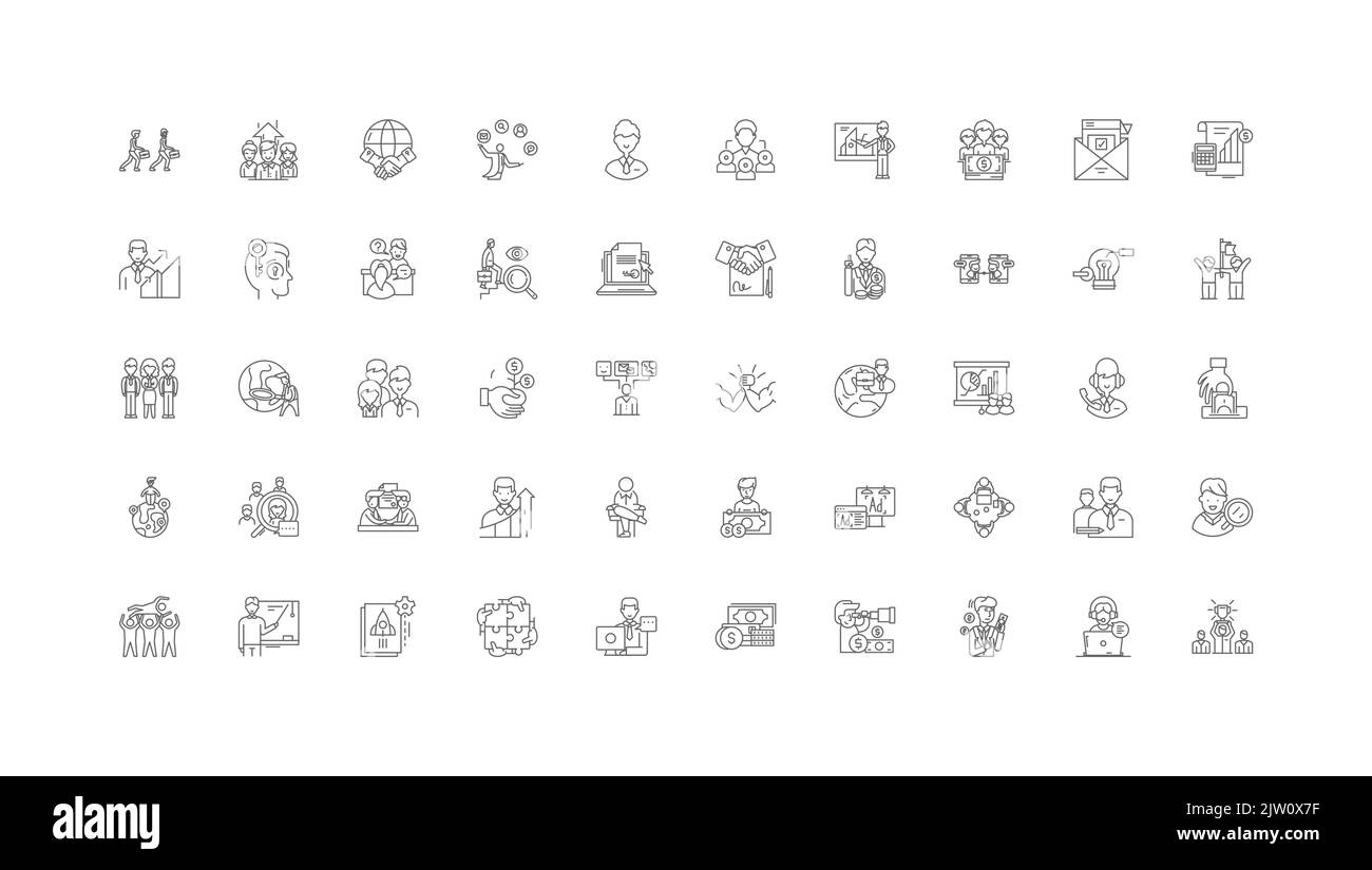 Job ideas, linear icons, line signs set, vector collection Stock Vector ...