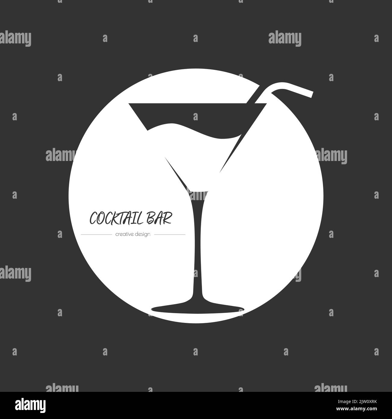 Cocktail. Template for a logo, label, emblem or sticker. Visualization ...