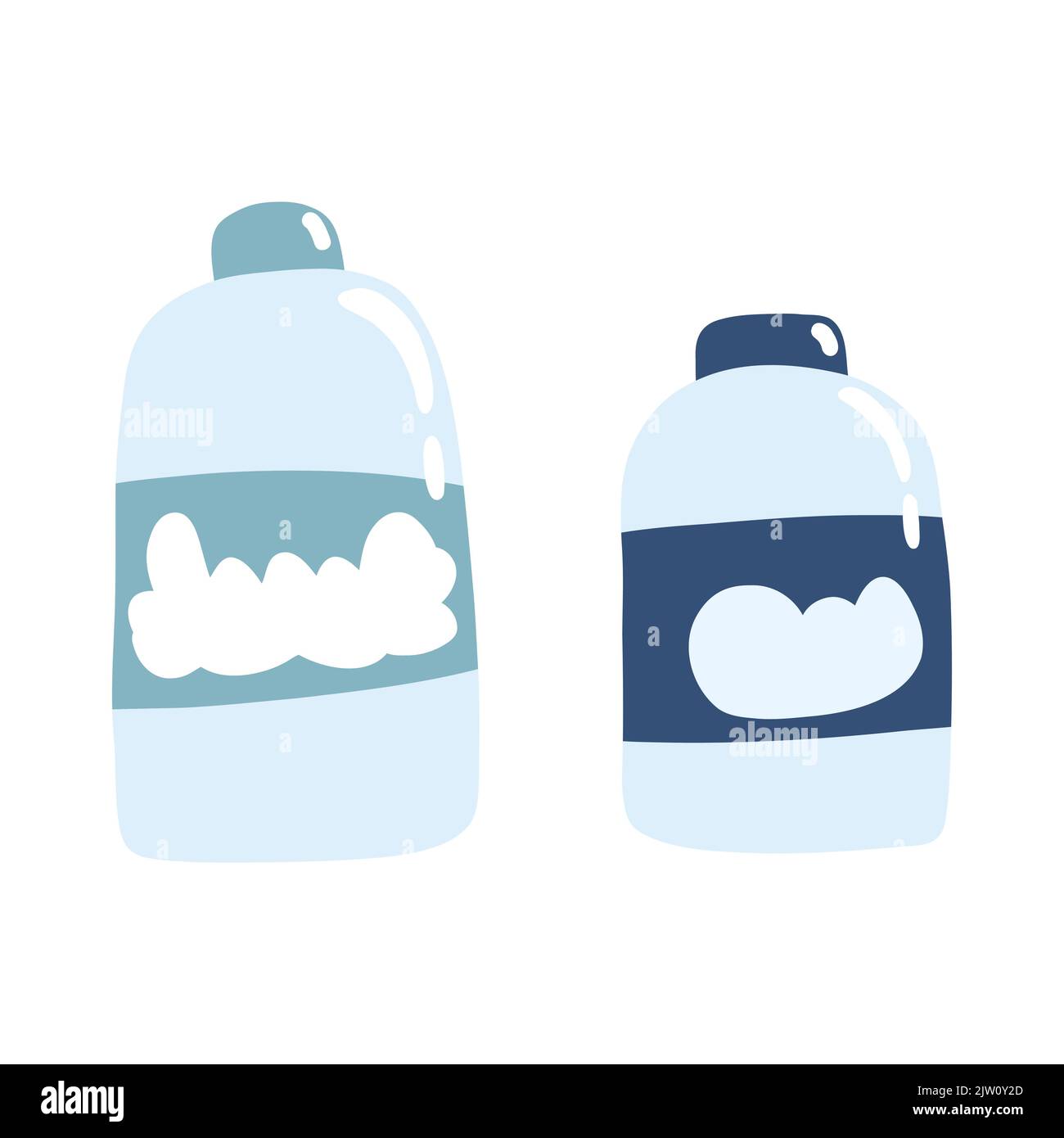 Detergent bottle in cartoon flat style. Vector illustration of hand ...