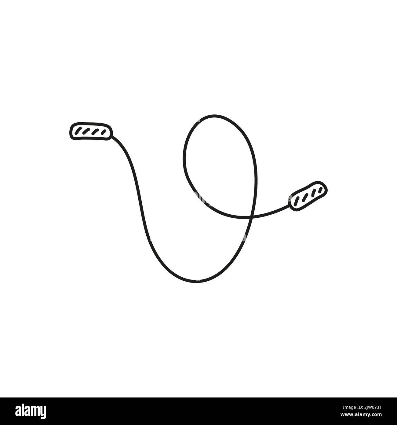 Doodle outline jump rope icon isolated on white background Stock Vector ...