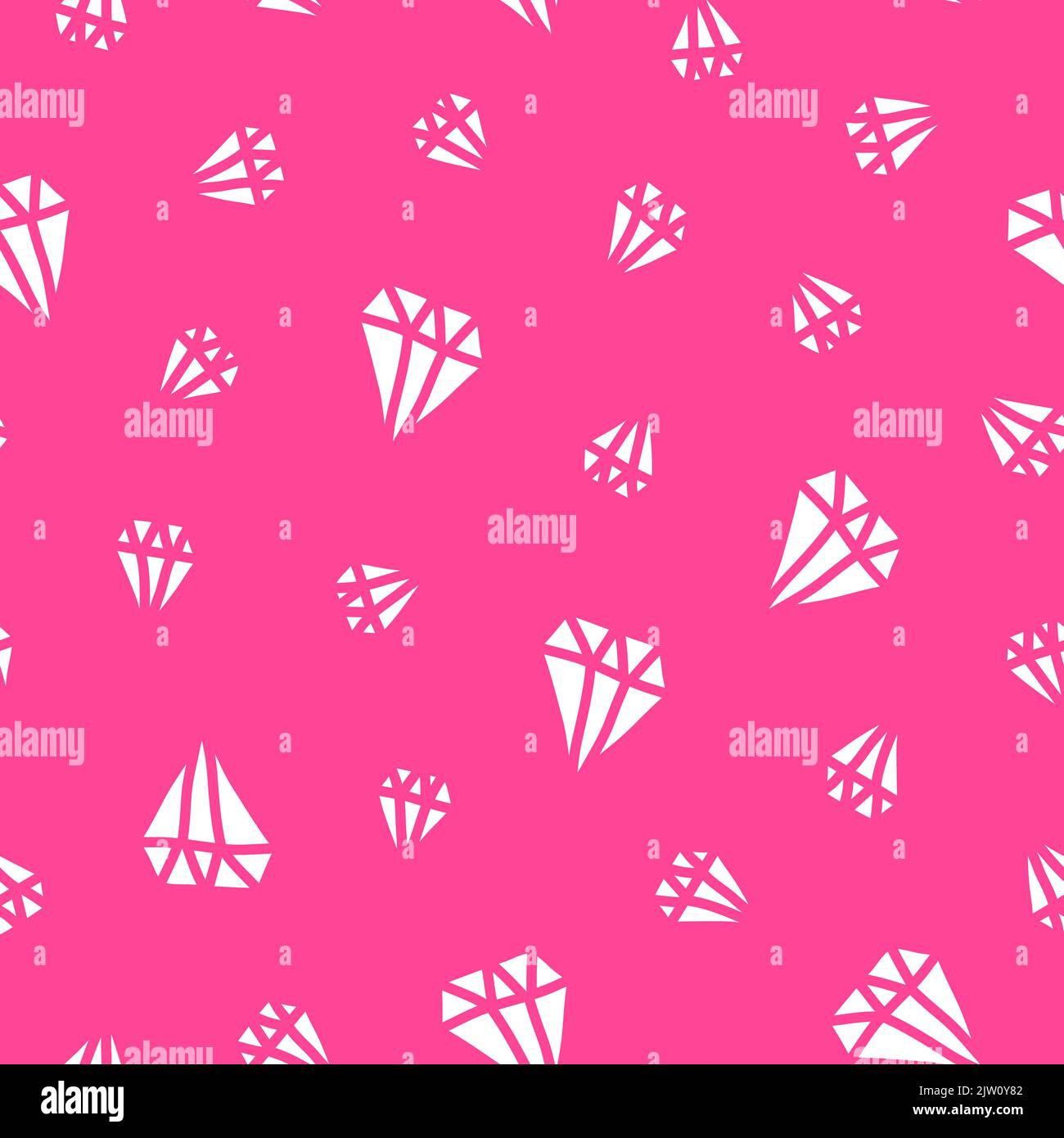 Pink seamless pattern with white doodle diamonds Stock Vector Image ...