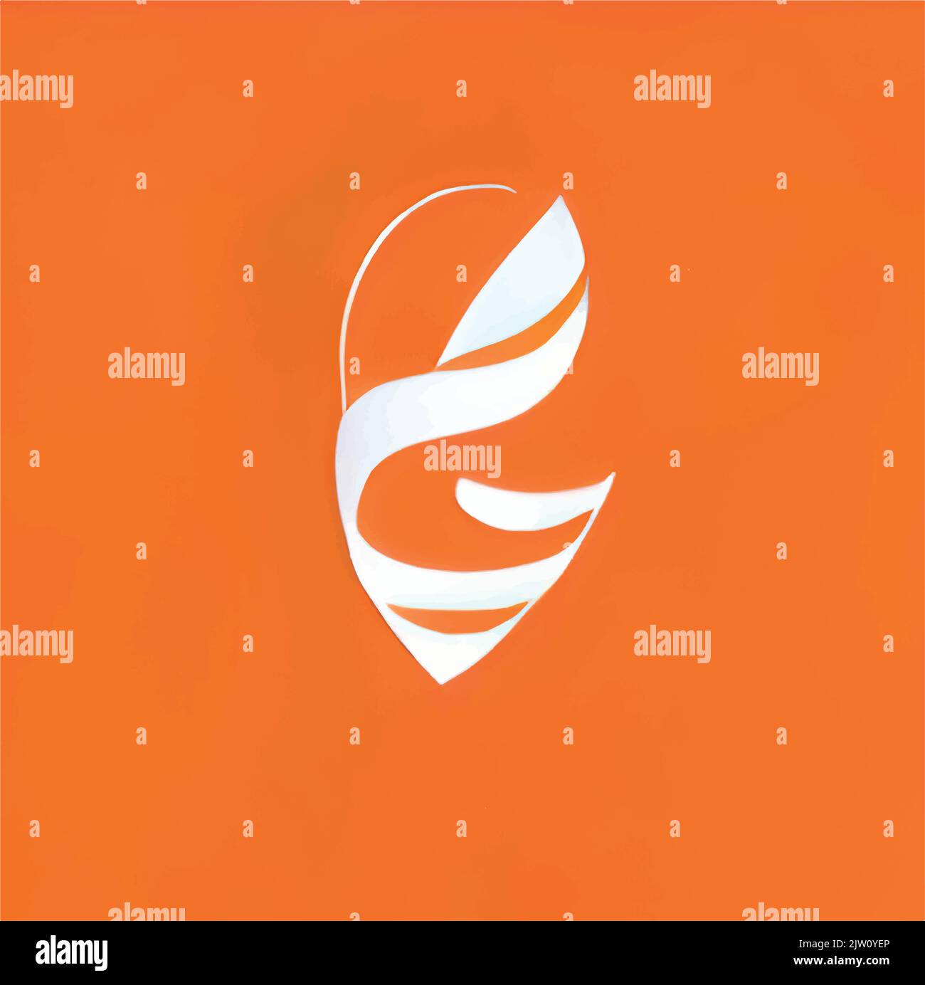 A white torch logo with orange in the background Stock Vector Image ...