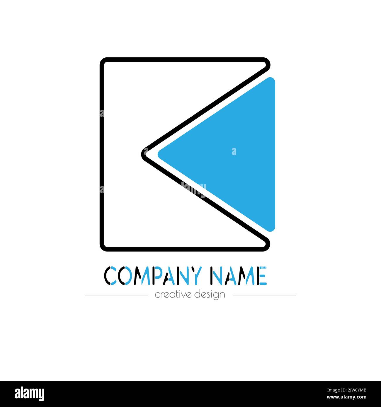 Square and triangle. Geometric template for a logo, sticker, logo or ...