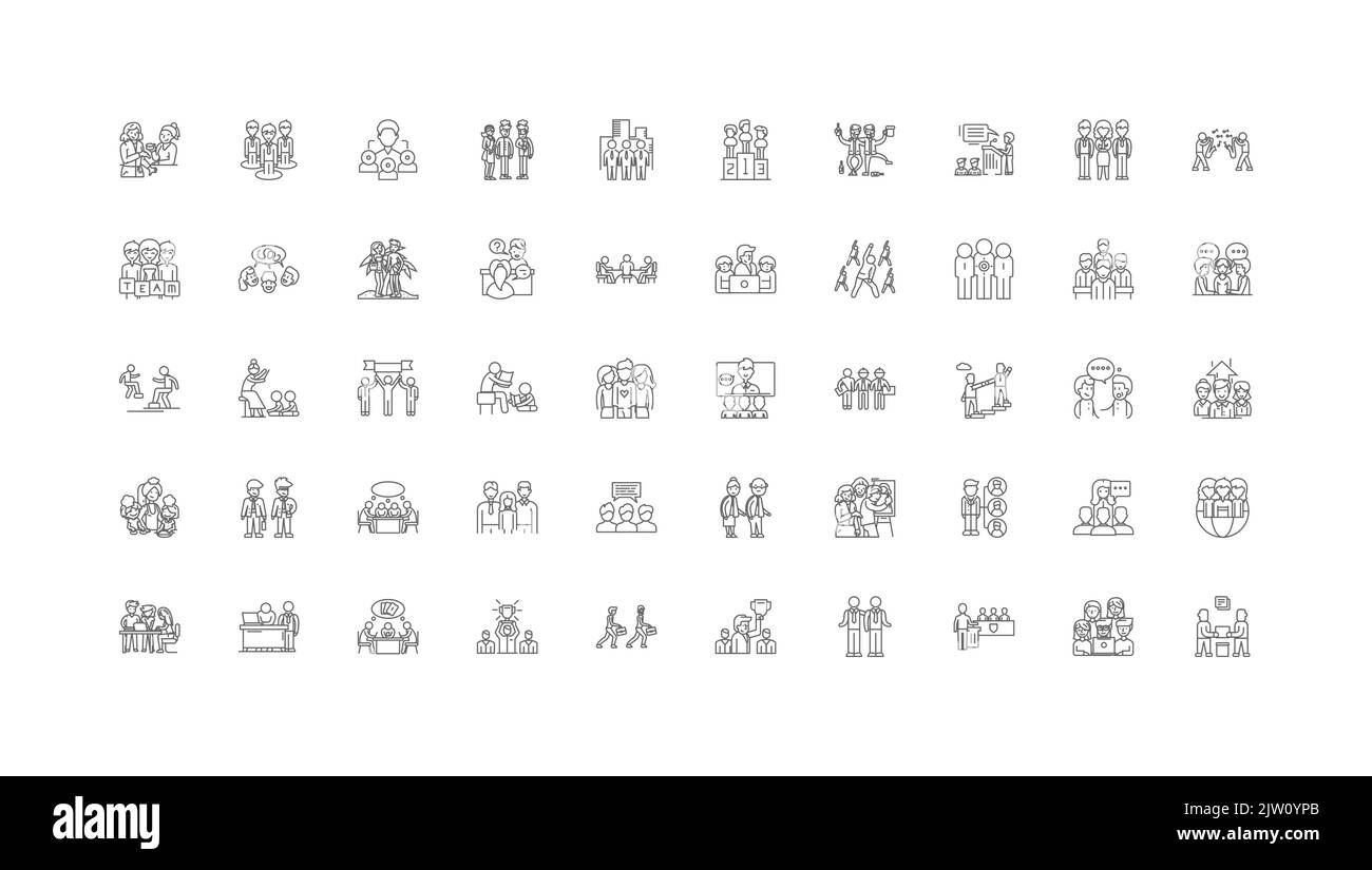 Membership concept illustration, linear icons, line signs set, vector ...